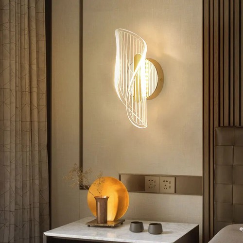 LED Wall Sconce Light Bedside Wall Lamp 3-color light switchable Wall ...
