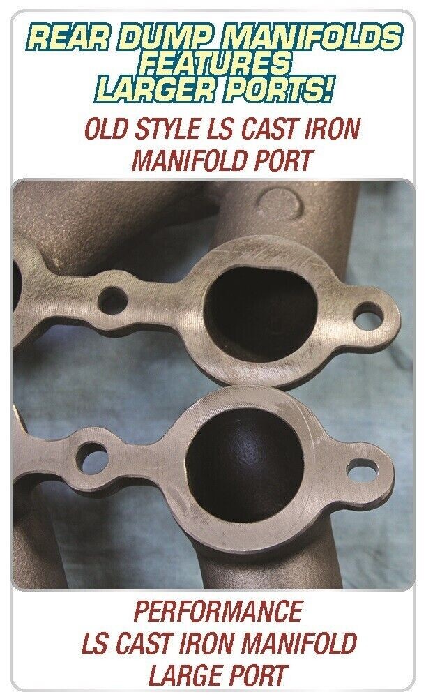 62-67 NOVA MUSTANG IFS LS CAST IRON EXHAUST MANIFOLD LS1 LS2 LS3 LS6 ...