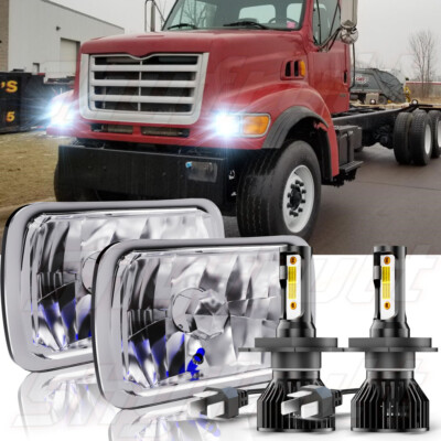 Pair For Sterling Commercial Truck LT9500 7x6" 5X7 LED Headlights ...