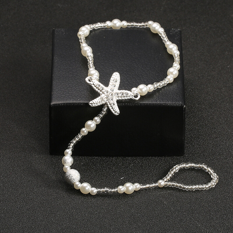 Pearl Barefoot Sandal Anklet Foot Chain Toe Ring Beach Bracelet Women ...