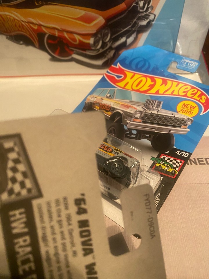 Hot Wheels '64 Nova Wagon Gasser 4/10 HW Race Day Gray Jerry Rigged ...