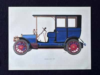 1908 Two-Door Limousine Early Motor Car F.L. Rapi Art Print ...