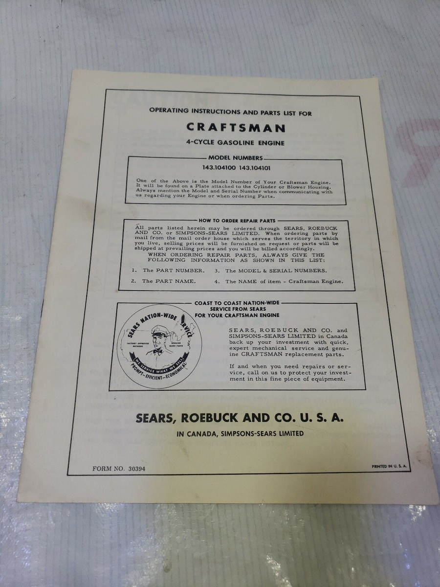 Craftsman Parts Lookup Model Number - Infoupdate.org