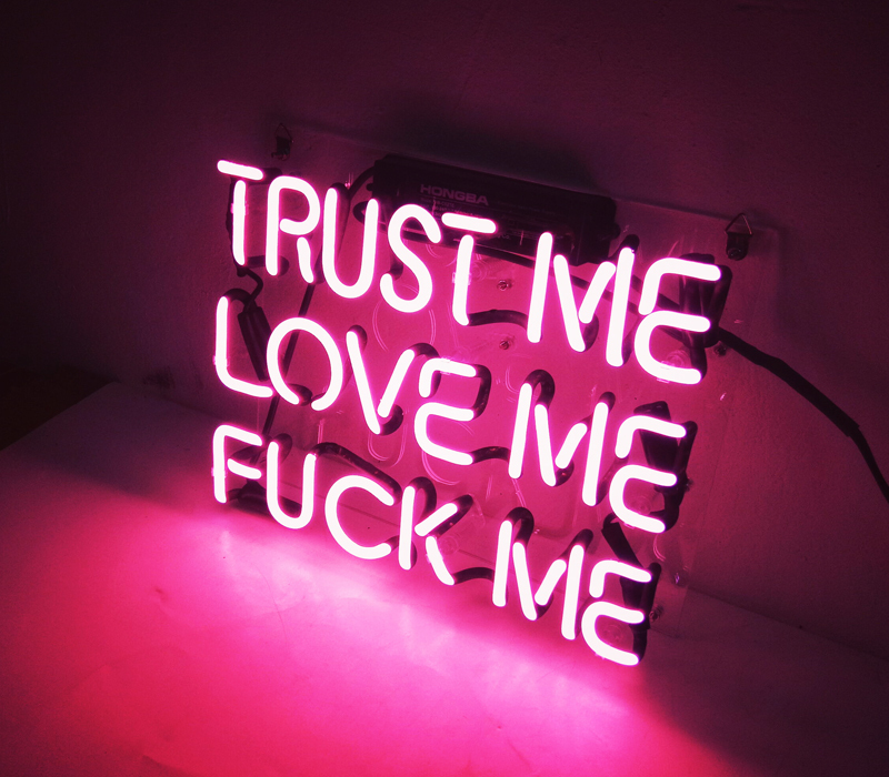 10"x10"TRUST ME LOVE ME FVCK ME Neon Sign Light Beer Bar Pub Handmade ...