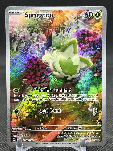 Pokémon TCG Sprigatito Scarlet & Violet - Paldea Evolved 196/193 Holo ...