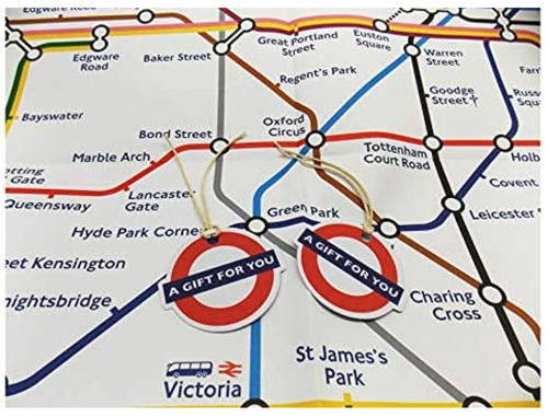 Wrapping Paper London Underground Tube Map with Tags Novelty Souvenir ...