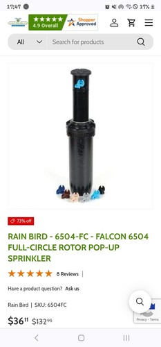 Rain Bird Falcon 6504 4" F4FC with nozzels pop up full circle rotor ...