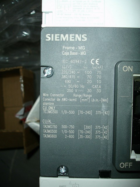 Siemens HMX3B800 800 Amp 480V 65KA 3 Pole Circuit Breaker for sale ...