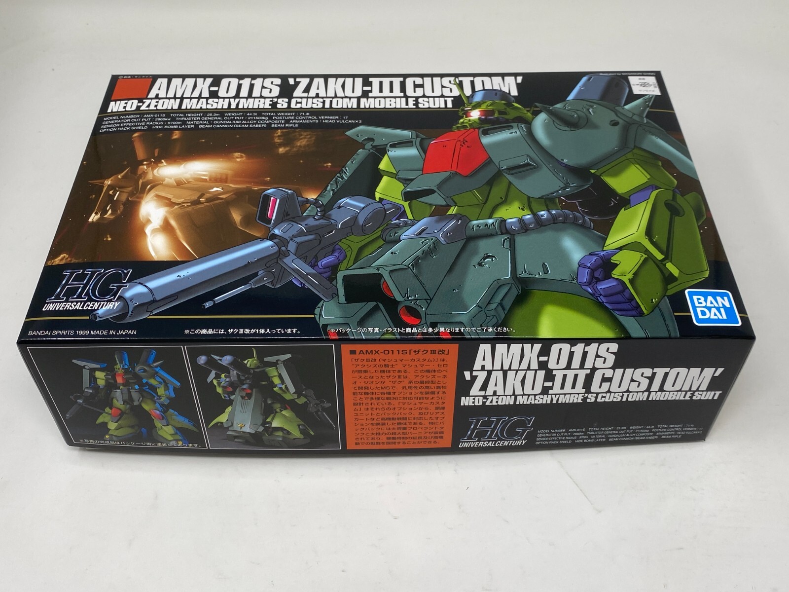 Bandai HGUC Mobile Suit ZZ Gundam ZAKU III CUSTOM 1/144 Scale Plastic ...