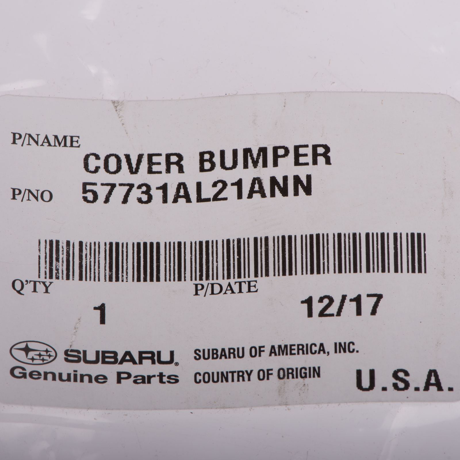 OEM 2015-2017 Subaru Legacy Rear Bumper Hole Cover Unpainted NEW ...