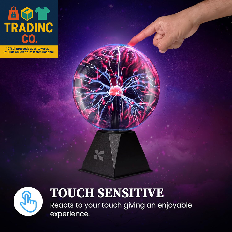 7 Inch Plasma Ball Lamp - Touch and Sound Sensitive Electric Globe with ...