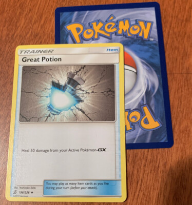 Pokemon Great Potion 198/236 Uncommon Trainer HOLO NM SUN & MOON ...