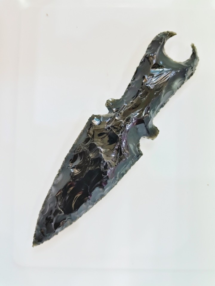 Obsidian Moon knife Volcanic Hand Knapped Dagger Crystal Knife 5.5-6 ...