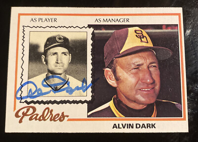 Al Dark Signed 1978 Topps #467 Baseball Card Autographed San Diego ...