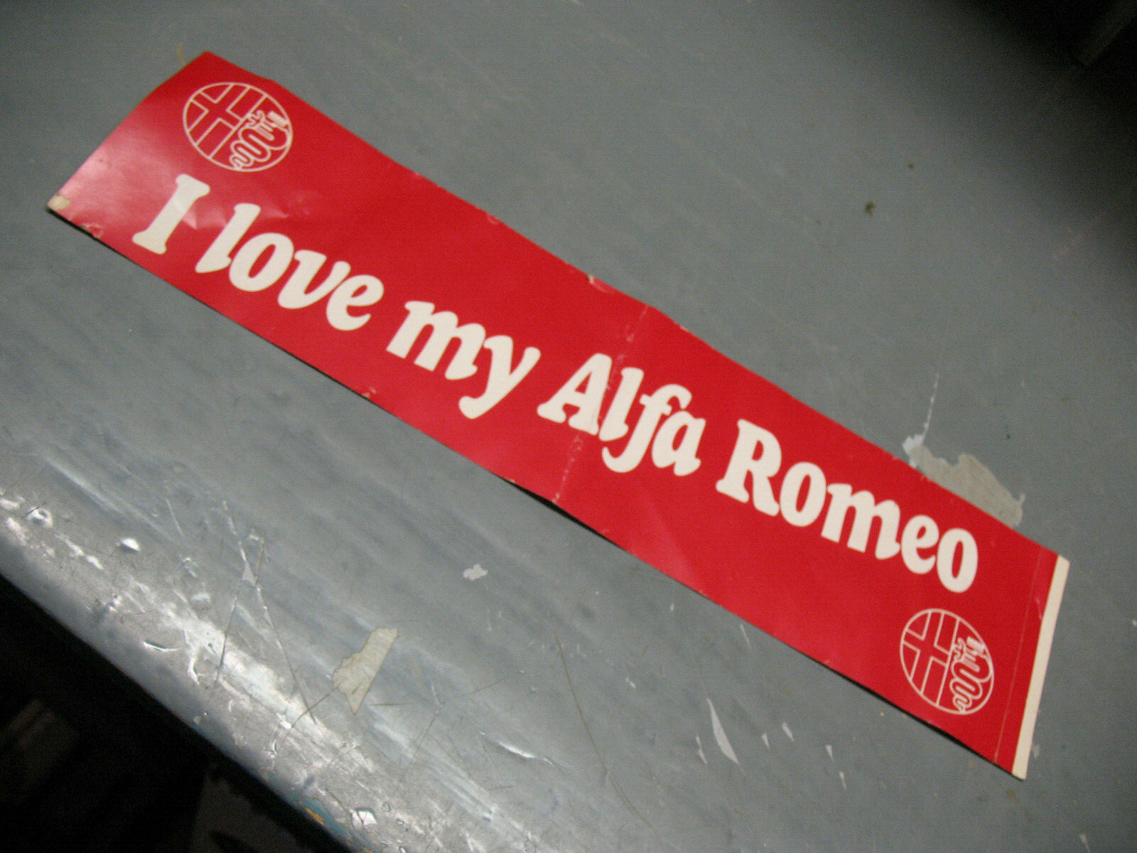 ALFA ROMEO ORIGINAL GENUINE 1969 BUMPER STICKER I LOVE MY ALFA ROMEO ...