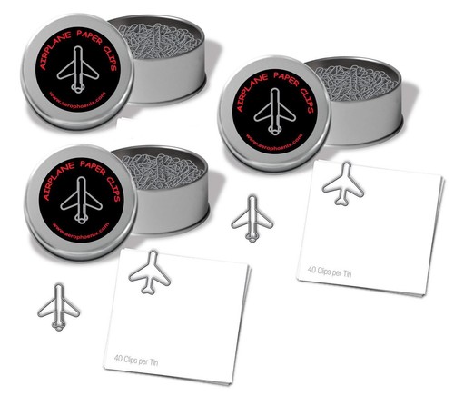 Jet Airplane Shaped Paper Clips – 120 Silver Clips – Aviation Office ...