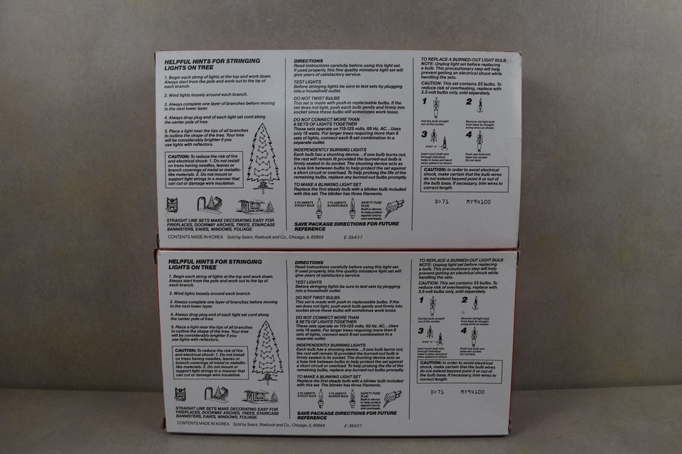 VTG Sears Reflector Tulip Miniature Light Sets 35 Colored Lights ...