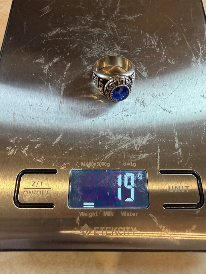 10K White Gold Jostens 2005 Class Ring Blue Stone Ring 19 Grams | eBay