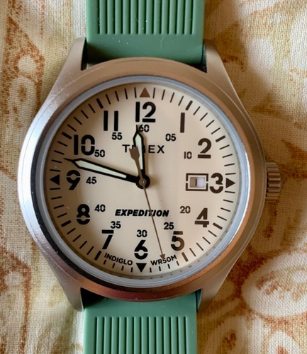 TIMEX EXPEDITION Scout 40mm Green Strap | INDIGLO Backlight Luminous | eBay