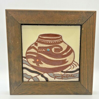 Southwest Mimbres Pot Signature Series Jennifer Roche Framed Tile Art ...