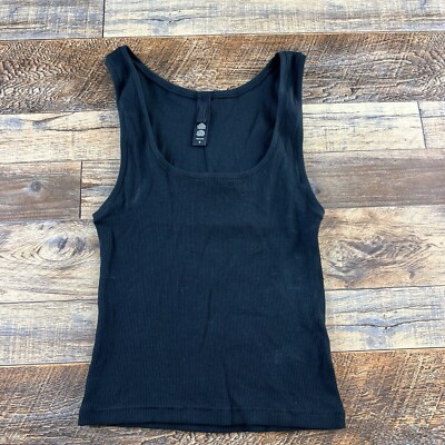 Skims Womens Tank Top Cotton Rib Tank Soot Black Size Medium | eBay