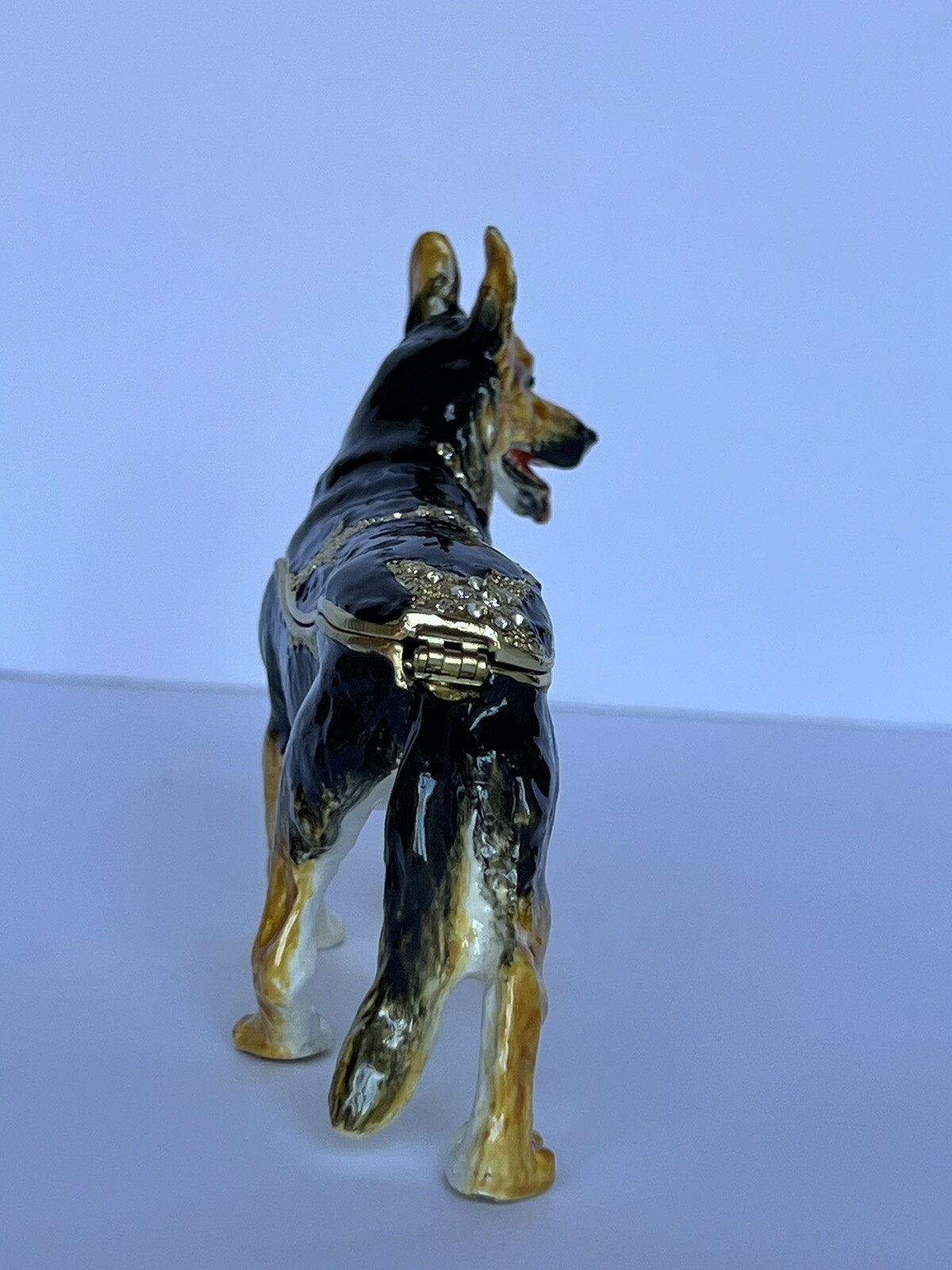 Big German Shepherd Trinket Box. Hand Set Swarovski Crystals & Enamel ...