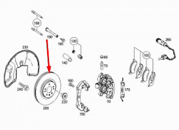 Mercedes-Benz M-class W166 Front Brake Disc AMG A1664210512 Genuine for ...