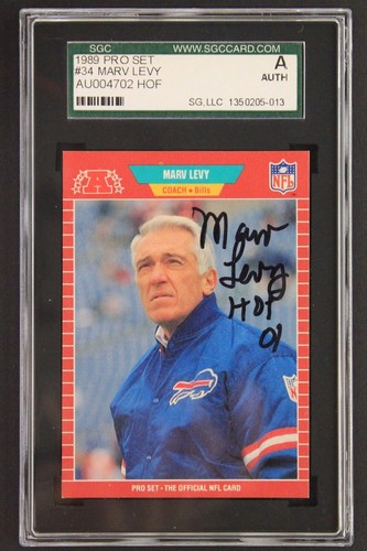 Marv Levy HOF Autographed 1989 Pro Set #34 Signed Card SGC Authentic | eBay
