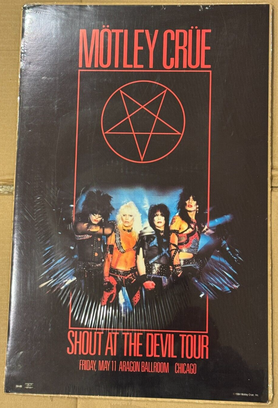 1984 MOTLEY CRUE SHOUT AT THE DEVIL POSTER CHICAGO ARAGON BALLROOM GIG ...