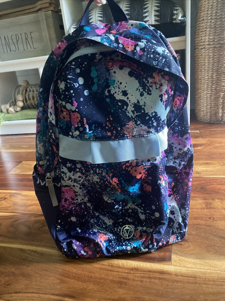 Ivivva By Lululemon Back At It Backpack Pink And Blue Paint Splash ...