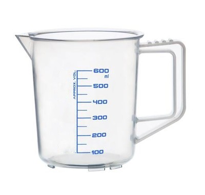 Plastic Beakers Blue Printed Graduation Autoclavable with HANDLE 250ml ...