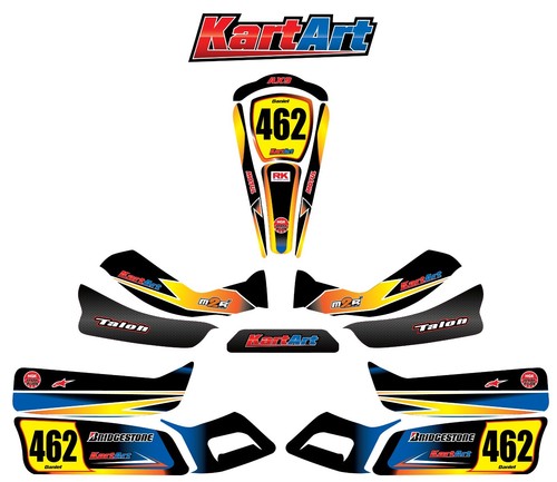 Arrow AX9 full custom KART ART sticker kit SUNRISE STYLE / graphics ...