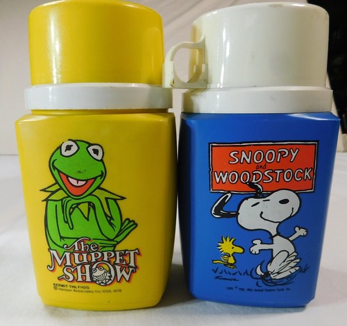 Vintage lunchbox thermos lot of 2 Muppet show 1978 and Snoopy and Woodstock | eBay