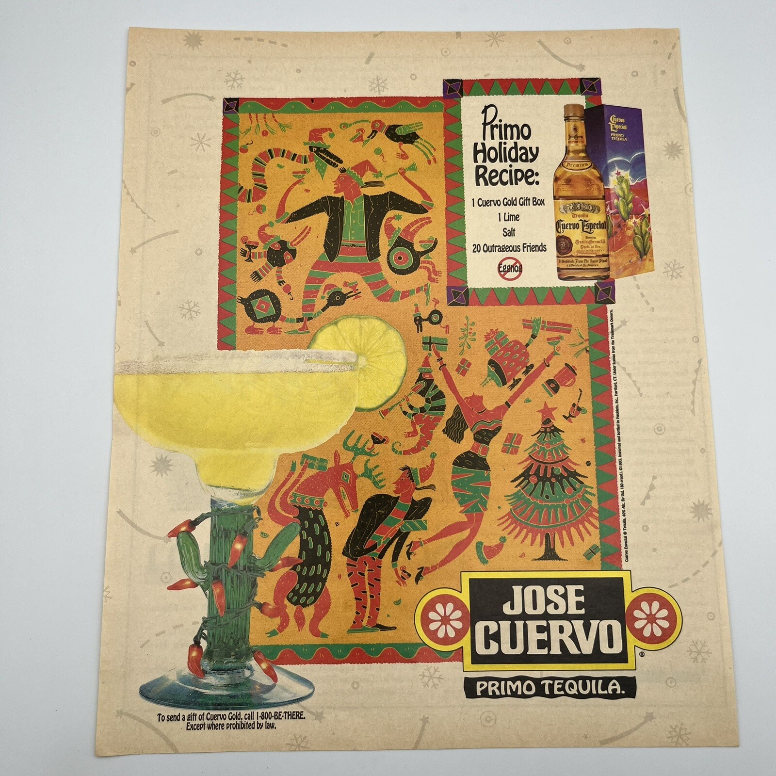 Jose Quervo Tequila 1994 Print Ad 9.75"x12" Primo Tequila bar wall art ...