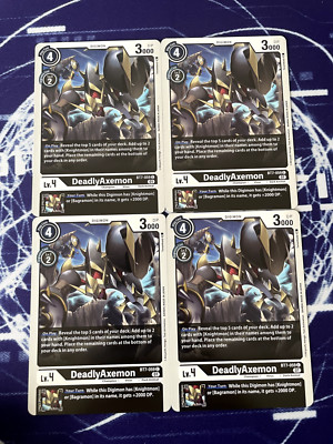x4 DeadlyAxemon BT7-059 C Playset Digimon TCG Next Adventure | eBay