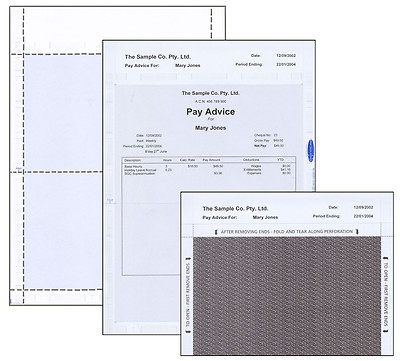 Pay Slips.Laser Pay Advice Envelopes. Suitable for Myob, Quicken ...