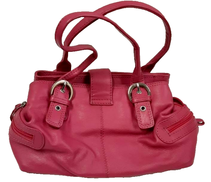 Clarks Hand Bag Womens Pink Leather Phone Pocket Embellished Dual ...