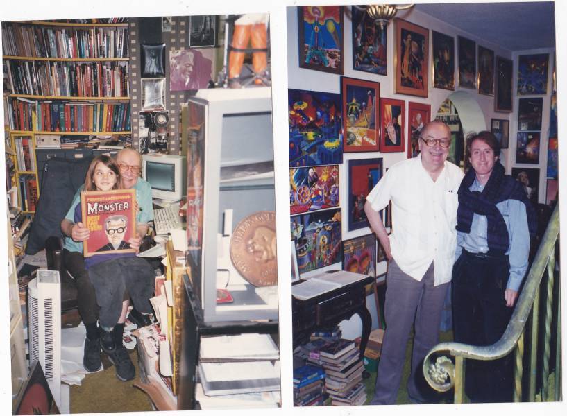 Two 4 x 6 color photos of FORREST J ACKERMAN at the ACKERMANSION with ...