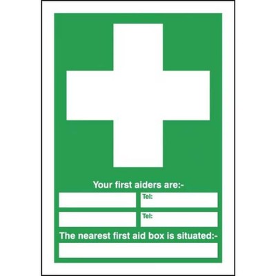 Sitesafe 210 x 148mm Your First Aiders Are (Spaces) Your Nearest First ...