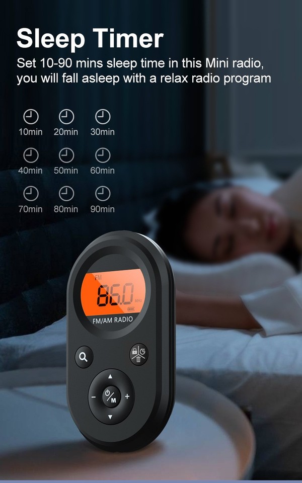 AM FM Portable Mini Radio Rechargeable Pocket Radio with Backlight ...