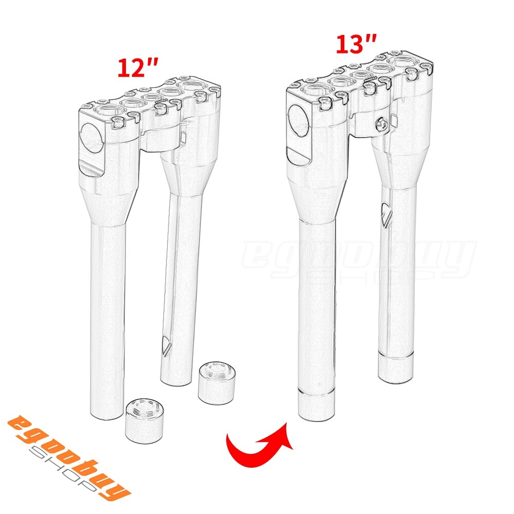 Motorcycle 1" Handlebar 12"+1" Riser For Harley FXBB Softail Sportster ...