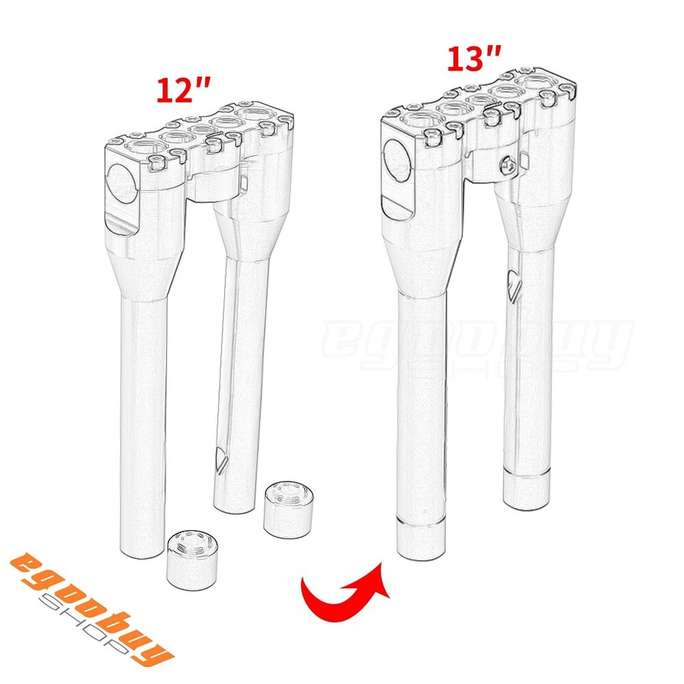 Motorcycle 1" Handlebar 12"+1" Riser For Harley FXBB Softail Sportster ...