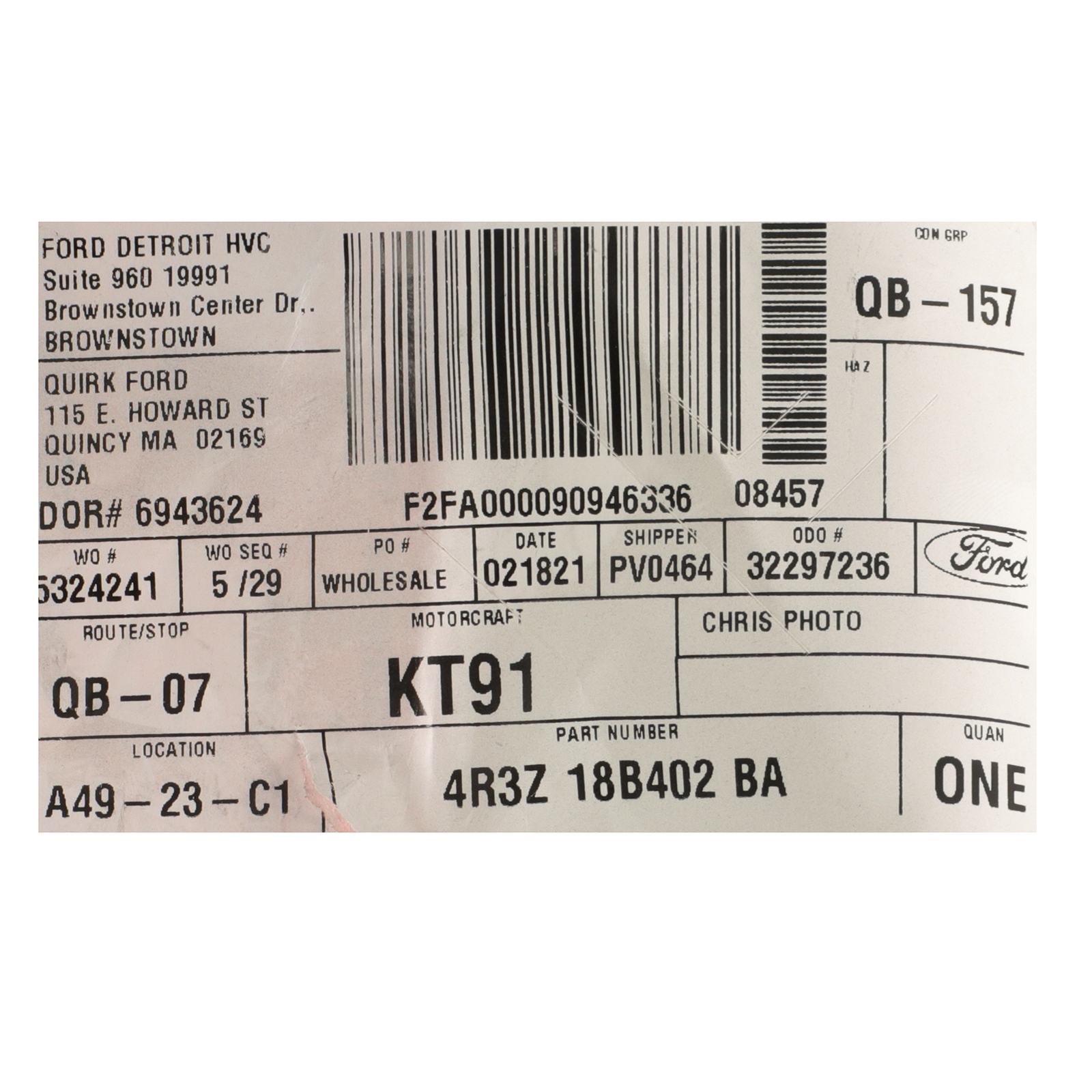 NEW OEM Ford 2005-2007 Mustang GT HVAC Heater Hose Assembly 4R3Z-18B402 ...