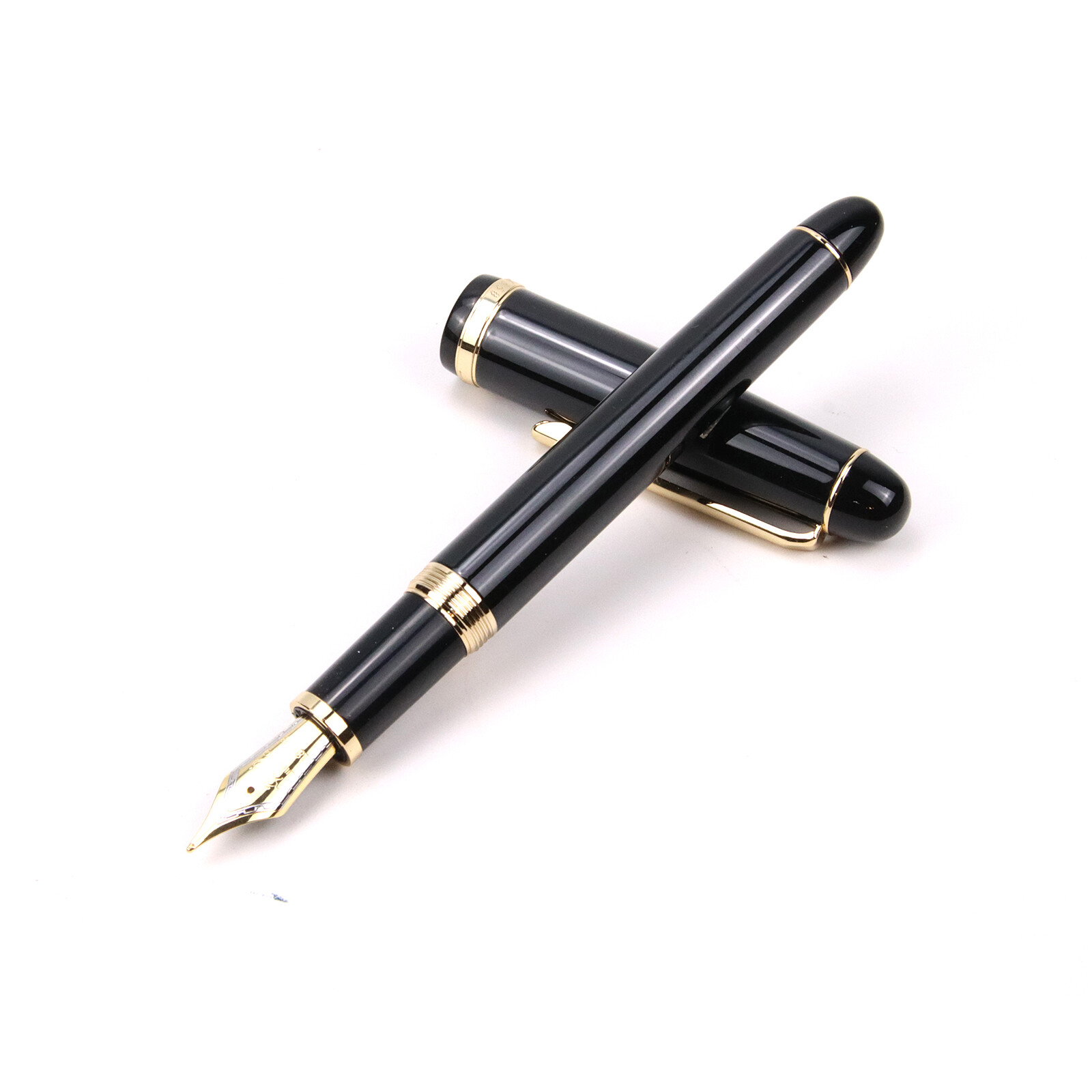 Jinhao X350 Black Metal Fountain Pen Iridium F/M Nib Writing Office Ink ...