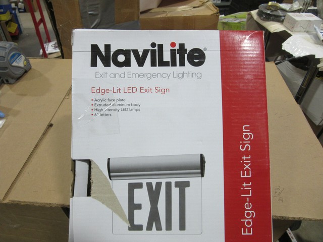 Juno NAVILITE Nxesbra1rwh Edge-lit LED Exit Sign 120-277v Battery Back ...