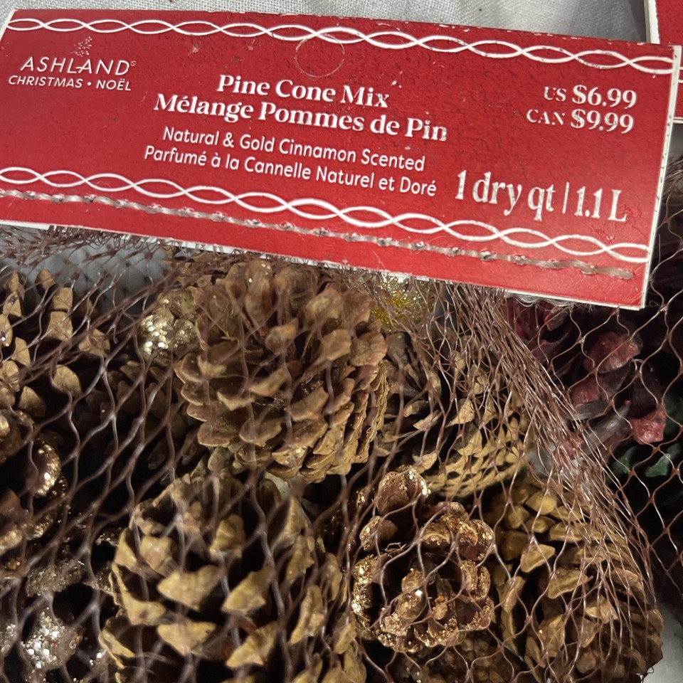 Ashland Pine Cone Mix Bag Cinnamon Scent Natural Green Red & Gold Lot ...