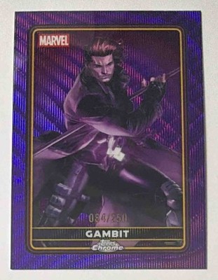 Gambit 2025 Topps Chrome Deadpool Comic Accurate Purple Wave Refractor ...