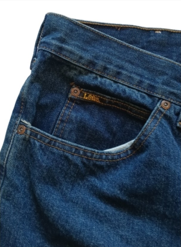 Lee Regular Fit Straight Leg Jeans Blue Denim Cotton Logo Button Zip ...
