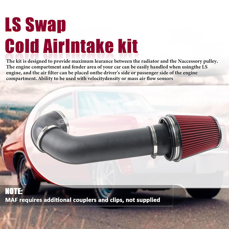 4 Inch LS Swap Cold Air Intake Kit w/ Filter For LSX LS1 LS2 4.8L,5.3L ...