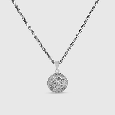 Silver Medusa Head Pendant Necklace Mythological Jewelry Greek ...